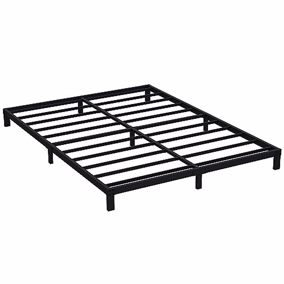 EMODA 6 Inch King Bed Frame No Box Spring Needed, Heavy Duty Metal Platform with Steel Slats, Noise Free, Easy Assembly, Black