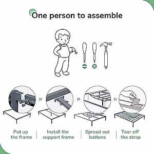 Novilla Metal Platform Bed Frame, Wood Slat Support, No Box Spring Needed, Easy Assembly, White, Full