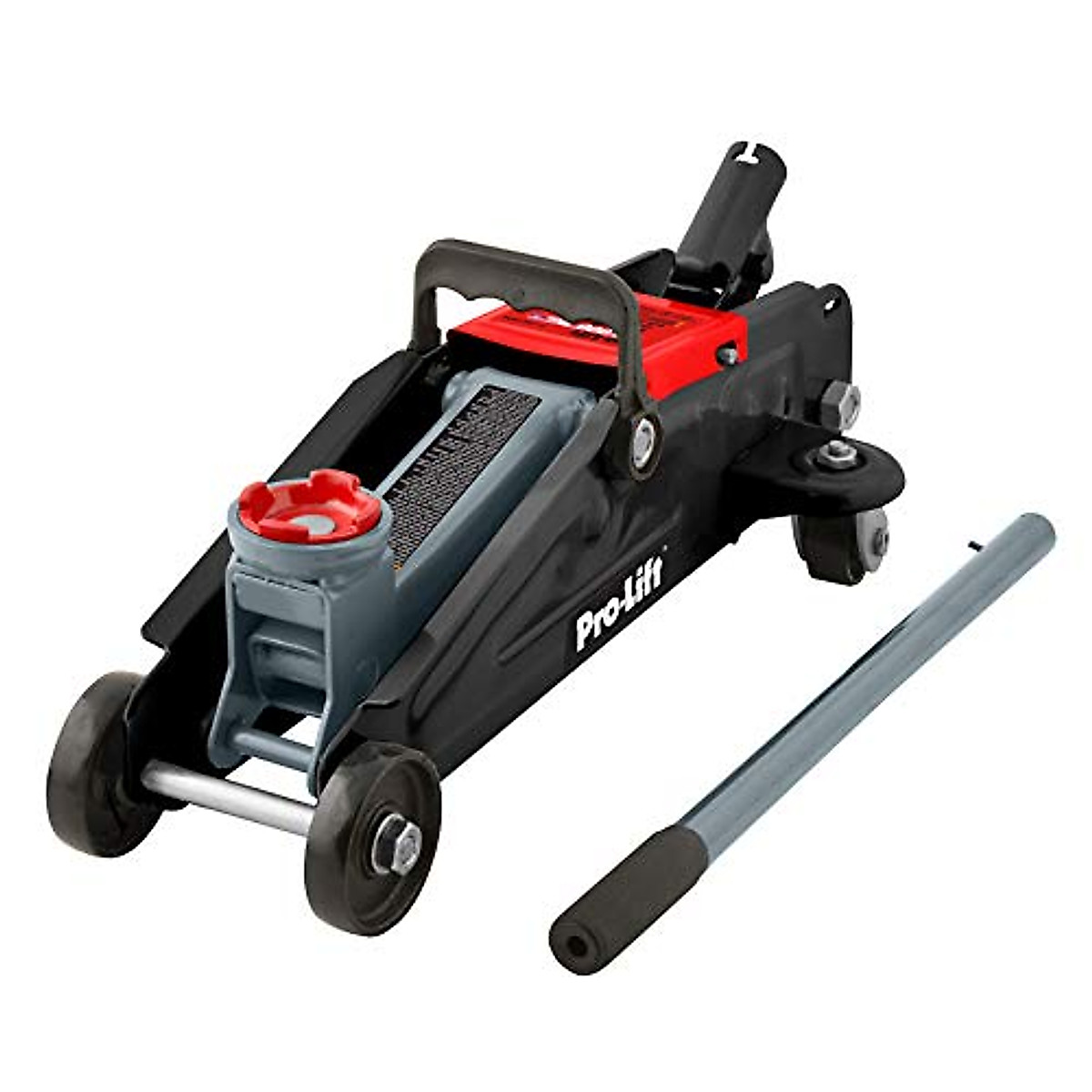 Pro-LifT F-2315PE Grey Hydraulic Trolley Jack Car Lift with Blow Molded Case-3000 LBS Capacity, 12 Inch, Black