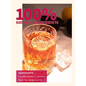 TeeLux Decaf Earl Grey Iced Tea Bags, Decaffeinated Black Tea Blended with Natural Bergamot, Smooth & Mellow, Family Size, 30 Count