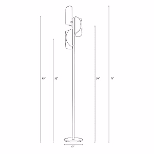 Brightech Lyra LED Tree Floor Lamp for Mid-Century Modern, Contemporary, Industrial Décor, 3 Light Head Standing Lamp with Metal Cage Shade, Standing Pole Tall Lamp for Living Room, Bedroom - Brass