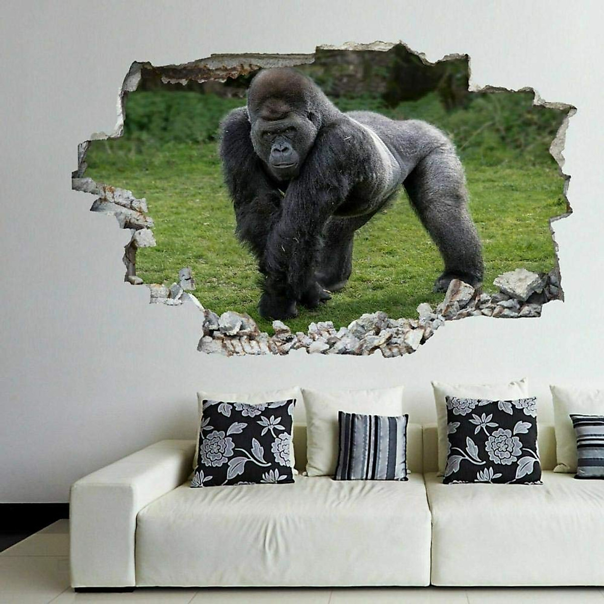 Peel and Stick Vinyl Stickers,Gorilla Animal Wall Art Sticker Mural Decal Kids Bedroom Home Office Decoration-50CMx70CM