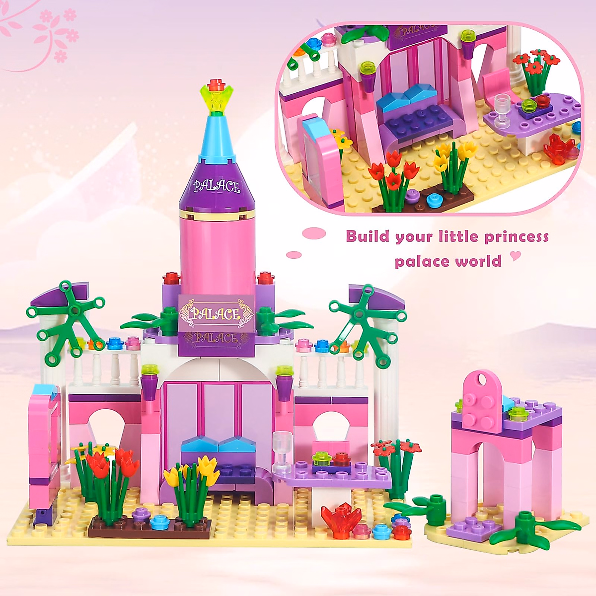 BRICK STORY Girls Princess Castle Building Blocks Toys 178 Pieces Pink Palace Fairy Castle Building Set Girls Friends Construction Toy Castle Playset Great Small Gift for Kids Age 6 7 8 9 10 and up