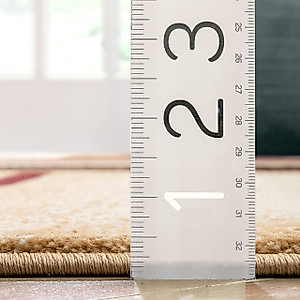 Well Woven Barclay Collection Arcs & Shapes Red 5x7 Area Rug - for Living Room, Bedroom, and Dining Room