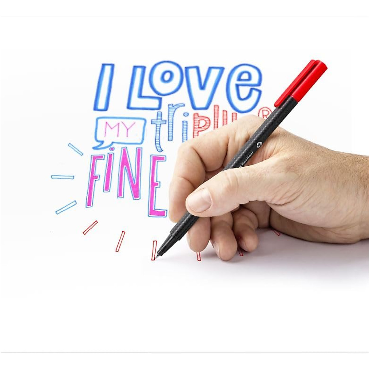 Staedtler Triplus Fineliner Pens, .3mm, Metal Clad Tip, 20-Pack, Assorted (334SB20BK)