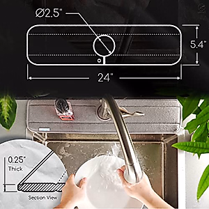Ternal Sinkmat for Kitchen Faucet, Original Design, Absorbent Microfiber Fabric, Machine Washable Splash Guard & Drip Catcher For Around Faucet Handle [Grey, XL, 1 Pack]