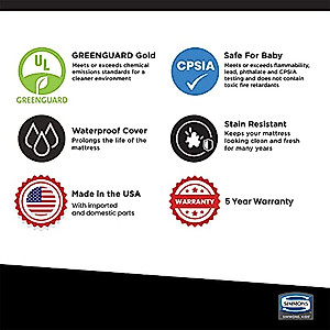 Delta Children Homestead Toddler Bed - Greenguard Gold Certified, Bianca White + Simmons Kids Quiet Nights Dual Sided Crib and Toddler Mattress (Bundle)