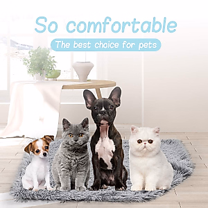 Whollyup Premium Pet Fleece Blanket Fluffy Dog Cat Blanket Throw, Soft Warm Puppy Blanket Cover Dog Cat Fluffy Fur Blanket Sleep Mat Double Layer Washable for Dog Bed, Couch, Sofa, Car