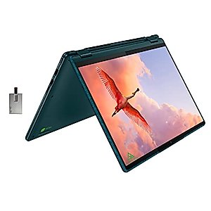 Lenovo 2023 Yoga 6 2-in-1 360° 13.3" WUXGA Touchscreen Laptop, AMD Ryzen 5 5500U, 8GB RAM, 256GB PCIe SSD, Backlit Keyboard, Fingerprint Reader, Win 11, Dark Teal, 32GB SnowBell USB Card