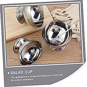 RUNROTOO 1Pc stainless steel dessert cup appetizer plates tiramisu appetizer cup condiment containers footed dessert bowl dessert dish serving dishes sushi dipping bowl Glass big bowl