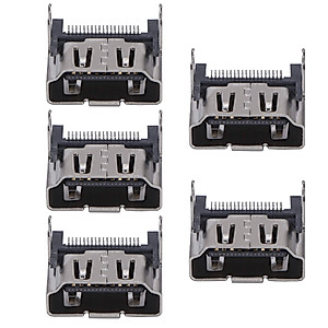 5Pcs Game Console Socket, HDMI Socket Port Interface Connector Replacement Parts for PS4 Slim/PRO, Accurate and Precise