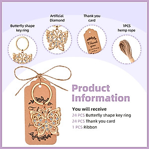 50pcs Butterfly Keychain/Keyring for Baby Shower,Wedding or Bridal Shower Party Favors,Gift,Souvenirs to Guests (Golden Butterfly)