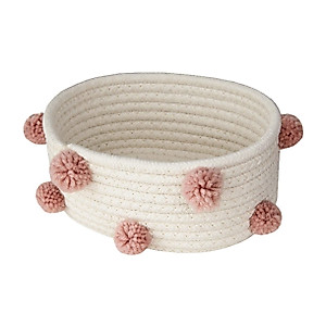 CHILDWEET Woven Hamper Storage Basket Cotton Rope Organizer Cotton Rope Key Tray Rope Woven Basket Storage Bins for Clothes Storage Bin Cotton Woven Container Manual Baby Cotton Makeup Box