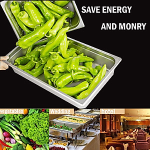 4" Deep Steam Table Pan Full Size, Kitma 14 Quart Stainless Steel Anti-Jam Standard Weight Hotel GN Food Pans - NSF (20.87"L x 12.8"W) - 6 Pack