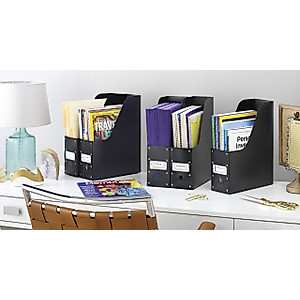 Whitmor Magazine Storage Desk Organizers - Black (Set of 5)