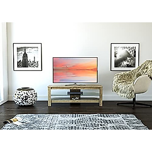 AVF CA115GOX-A Stand, Rustic Sawn Oak with Glass Shelf, Sizes – 27”, 32”, 37”, 39”, 40”, 42”, 46”, 47”, 50”, 55”. for TVs with Wide feet, Please Measure to Assure fit