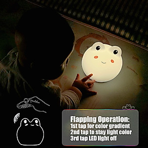 CometMars Silicone Frog Lamp, Nursery Squishy Lamp，Cute LED Animal Soft Nightlight for Kids Teens Boys Girls Christmas Gift