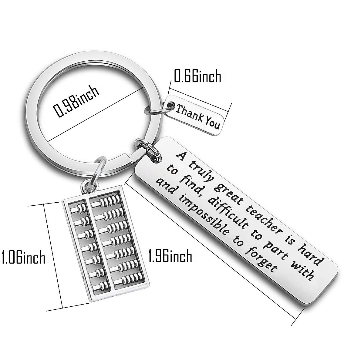Math Teacher Thank You Keychain A Truly Great Teacher is Hard to Find Retirement Gift for Teacher (Abacus)