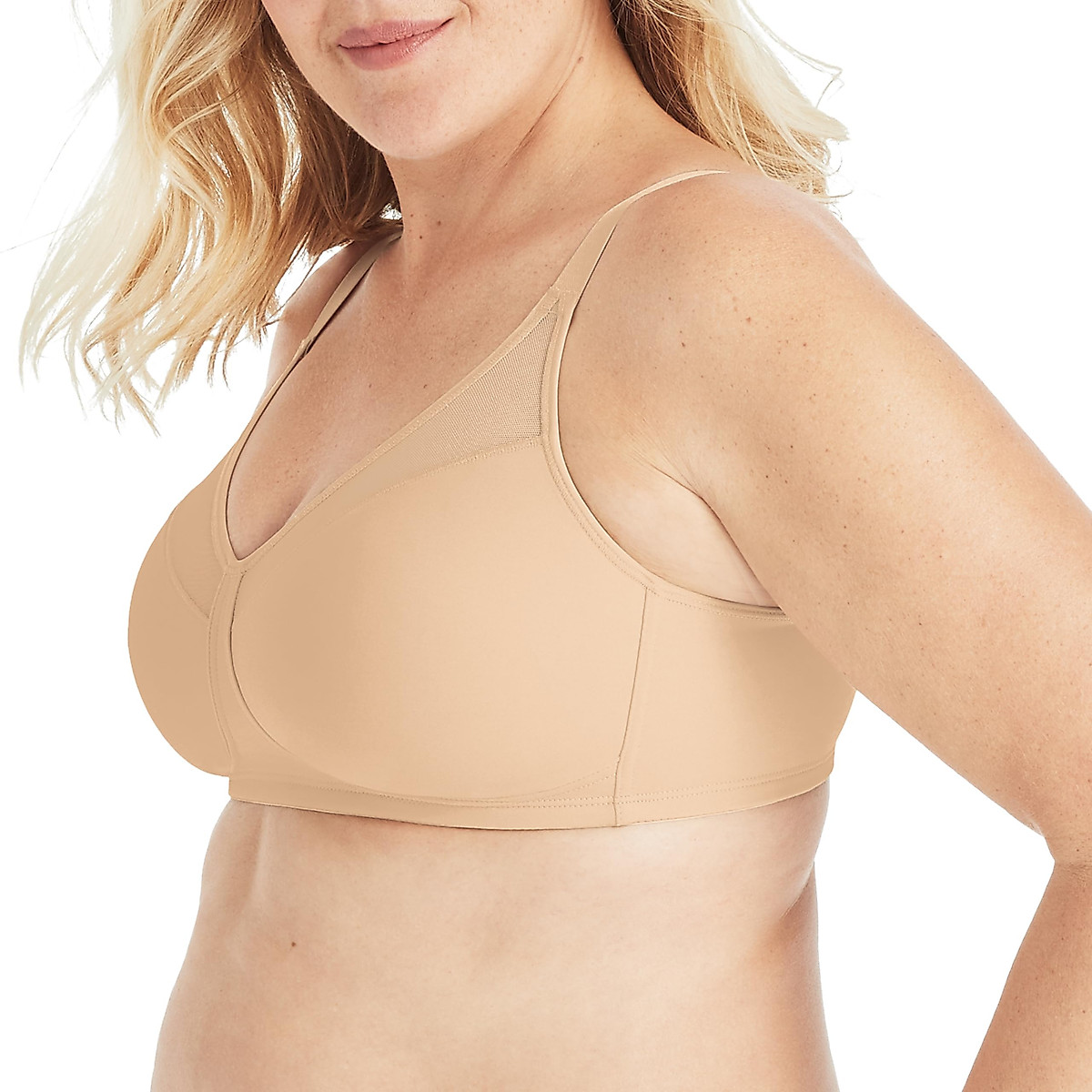 Playtex Women's 18 Hour Smoothing Minimizer Wirefree US4697 Bra, Nude, 36DD