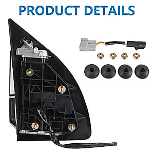 Towing Mirrors Left & Right Pair Set For 99-07 F-250 F-350 F-450 F-550 SUPER DUTY, 01-05 Excursion, POWER HEATED, W/AMBER SIGNAL Light, BLACK Mirror LH RH Driver Passenger Door Replacement