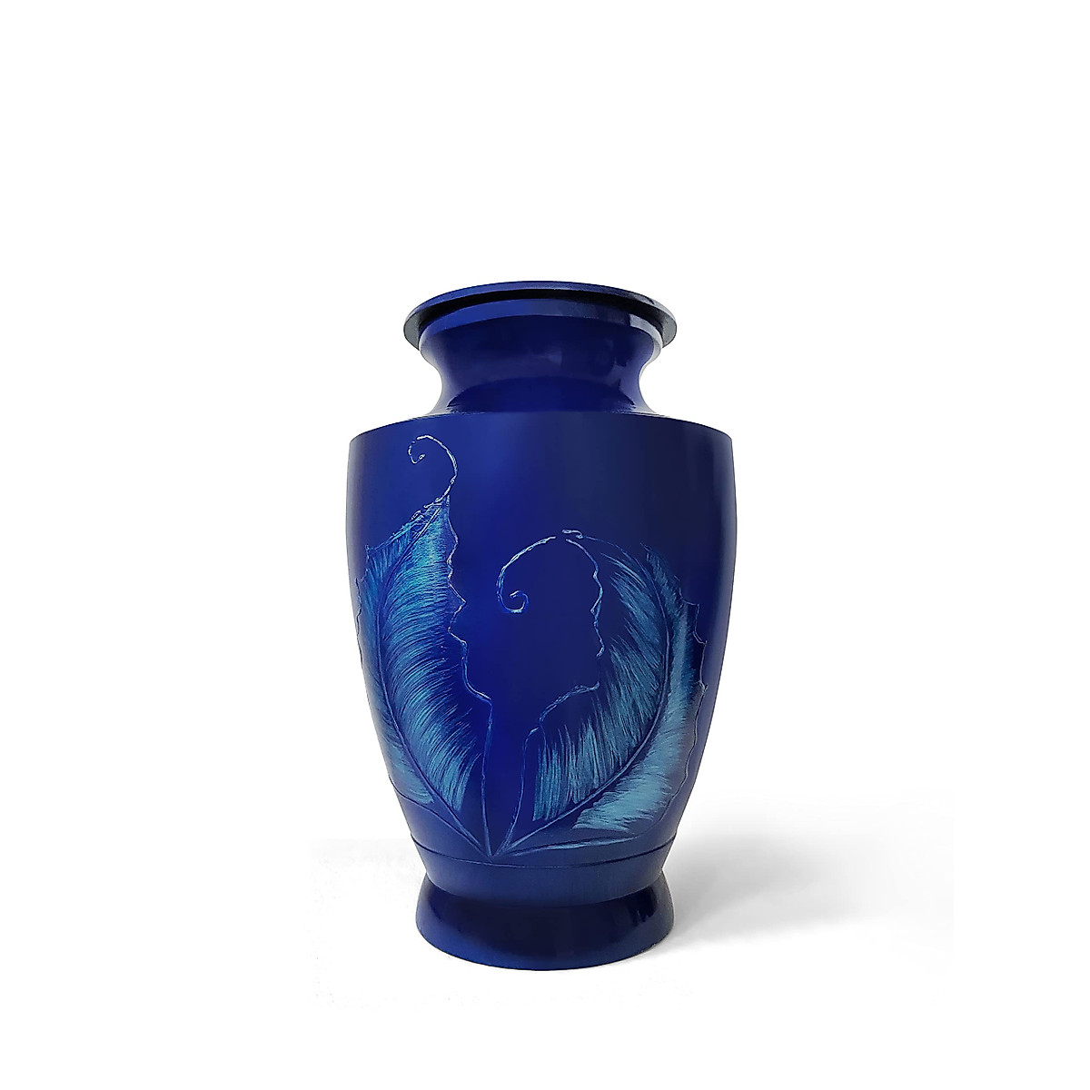 Blue Feather Cremation Urn for Human Ashes, Urns for Adult Ashes, Funeral & Burial Urns for Adult Male and Female, Large Size up to 220 Lbs