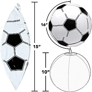 Jishi 16" Soccer Beach Balls Bulk 12-Pack Large Inflatable Blow Up Soccer Balls Party Favor Decorations, Summer Water Fun Birthday Party Gifts, Kids Pool Float Toys Toddler Outdoor Games & Activities
