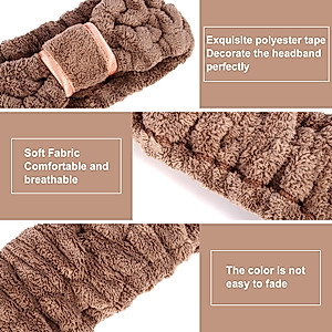 DOOBO 6pcs Microfiber Hairband, Fluffy Face Wash Headbands for Women, Spa Headbands for Skin Care, Yoga, Running, Exercise, Absorbent & Comfortable