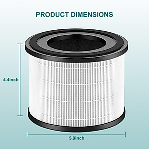 AP-S0610L Air Filter Replacement Compatible with Mooka AP-S0610L Replacement Filter, 3-IN-1 AP-S0610L Filter and High-Efficiency Activated Carbon filter, 2 Pack
