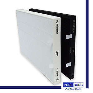 PUREBURG Air320 True HEPA Replacement Filter Kit Compatible with Bissell Air320 (2768A) Air Purifier Replaces No. 2804 & 2677,H13 4-Stage Filtration Activated Carbon Air Clean Dust VOCs Odor