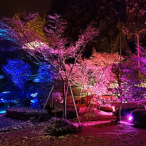 LED Flood Light Outdoor 800W Equivalent, Bluetooth Smart Color Change Landscape Lighting, DIY-Scene+RGB Colors+Warm White 2700K - APP & Group Control & Timing, IP66 Waterproof US 3-Plug Up Light 4Pack