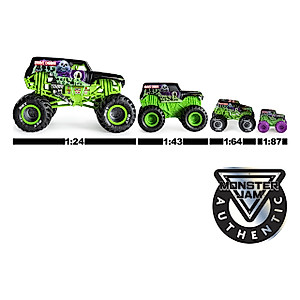 Monster Jam, Official Grave Digger 1:64 Scale Monster Truck and 5-Inch Grim Creatures Action Figure Set