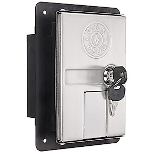 Burnaby Manufacturing RECESSED GAS PLUG, 1/2'' NPT INLET, 3/8'' QUICK DISCONNECT OUTLET, MALE PLUG INCLUDED, STAINLESS STEEL LOCKABLE DOOR (GRO101-SS-50)