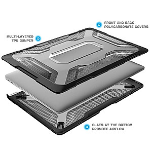 SUPCASE [Unicorn Beetle Series] Case for MacBook Air 13 Inch A1932 / A2179 / A2337 M1, Rubberized TPU Bumper Protective Cover for MacBook Air 13 Inch with Touch ID and Retina Display (Black/Frost)