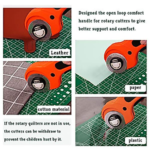 Rotary Cutter, Professional 45mm Rotary Fabric Cutter, Rotary Cutter for Fabric, Card Paper Sewing Quilting Roller Fabric Cutting Tailor Scissors Tool Dress Clothes Making DIY Tool