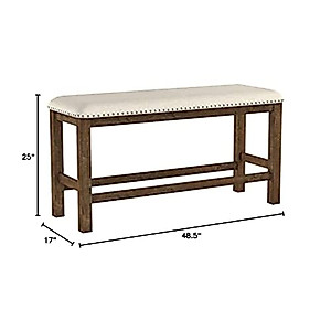 Signature Design by Ashley Morriville Counter Height Upholstered Dining Room Bench, Brown