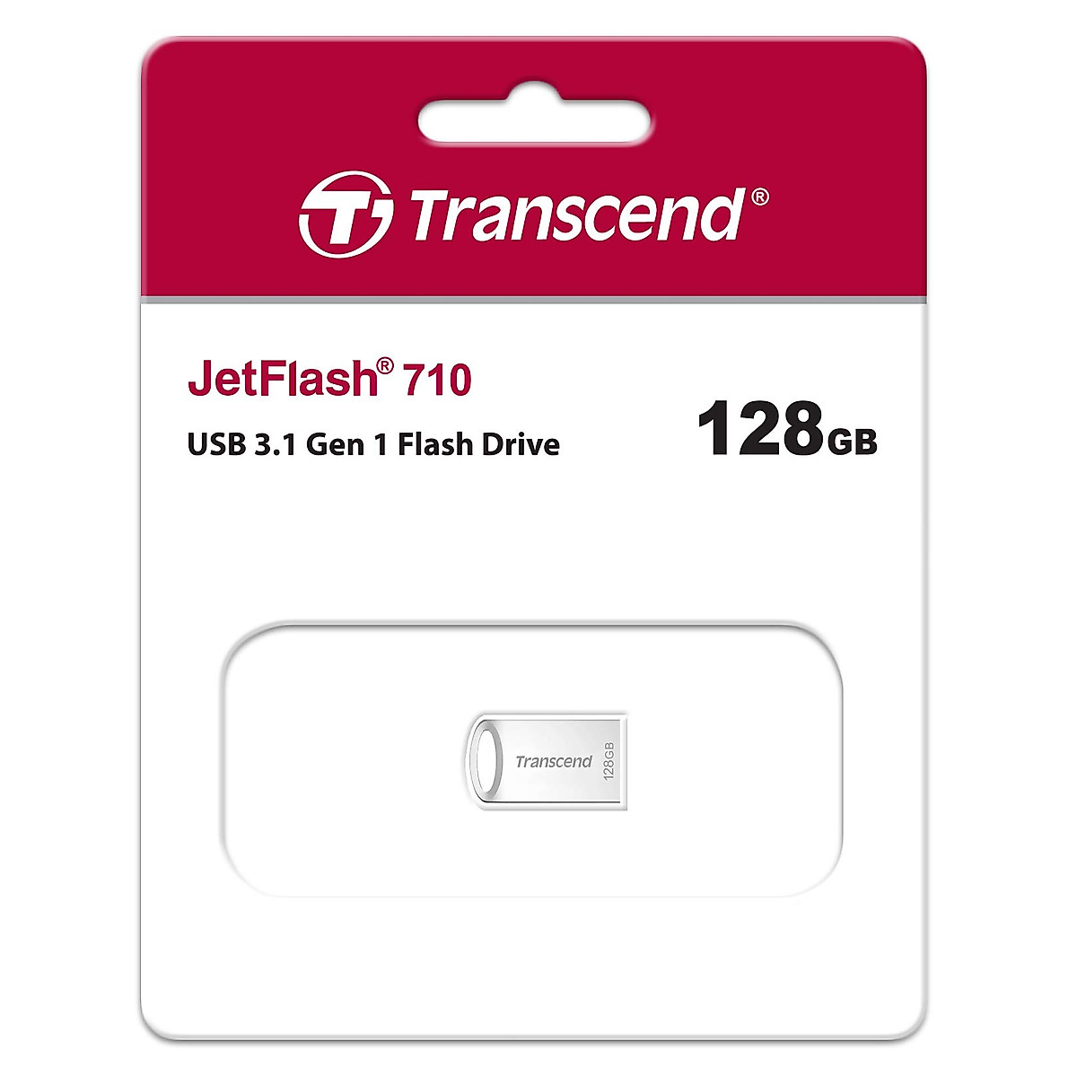 Transcend 128GB JetFlash 710 USB 3.1/3.0 Flash Drive (TS128GJF710S), Sliver
