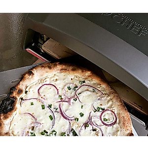 Commercial Chef Pizza Oven Outdoor - Gas Pizza Oven Propane - Portable Pizza Ovens for Outside - Stone Brick Pizza Maker Oven Grill with Dual L-Shaped Burner