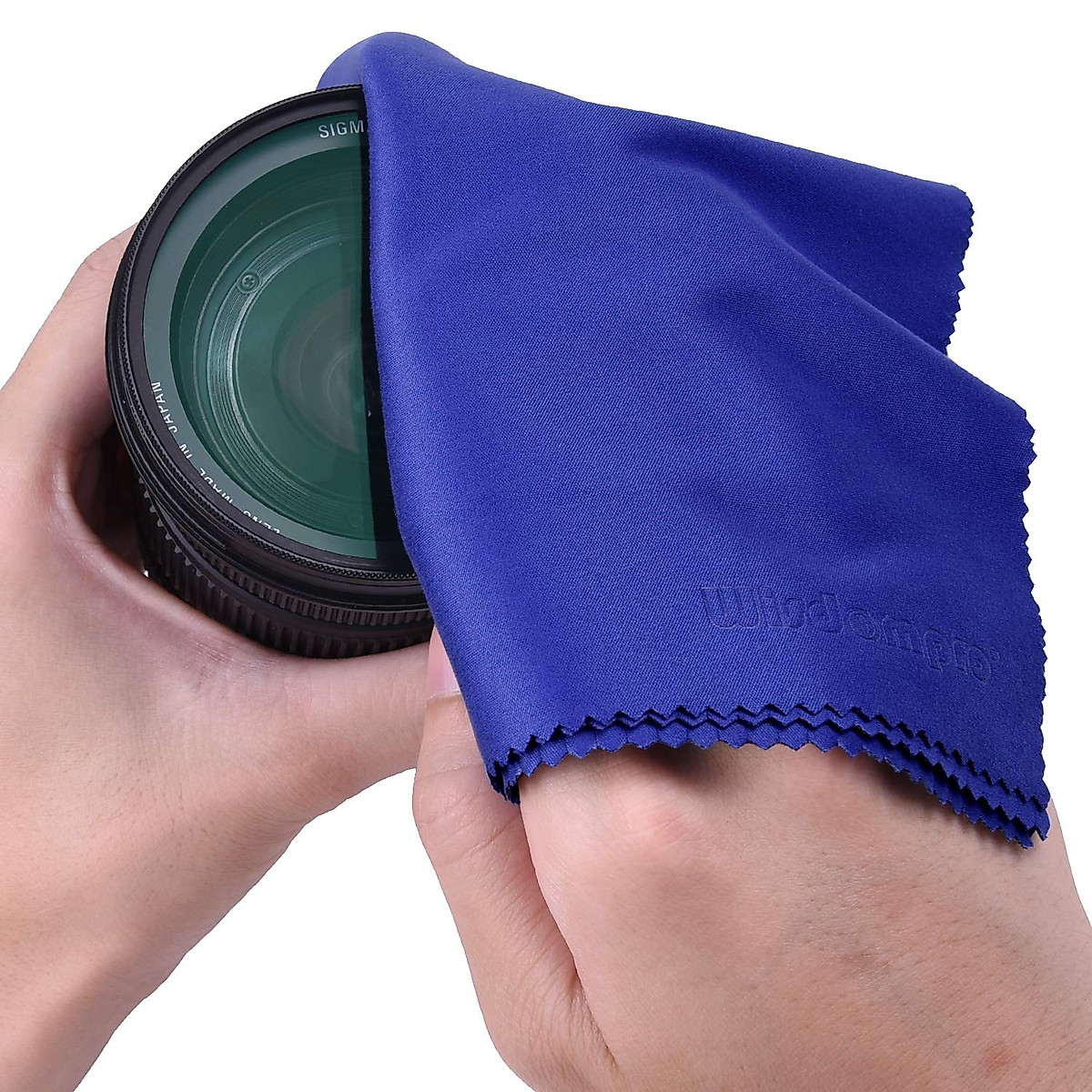 Wisdompro Extra Large 4-Pack Microfiber Cleaning Cloth For Laptop, LCD TV, Computer Screen, Monitor, Tablet, Camera Lens, Glass, Lenses, Phone, iPhone, iPad, other Delicate Surface - Blue (16x16 Inch)