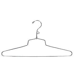 NAHANCO 18" Metal Shirt/Dress Hanger with Loop Hook, High Polished Chrome - 100/CTN.
