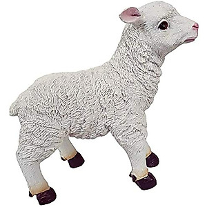 Taotenish Sheep Statues Resin Goat Lamb Statue Outdoor Statues for Garden Decor, Wedding Party Decor - Standing Left