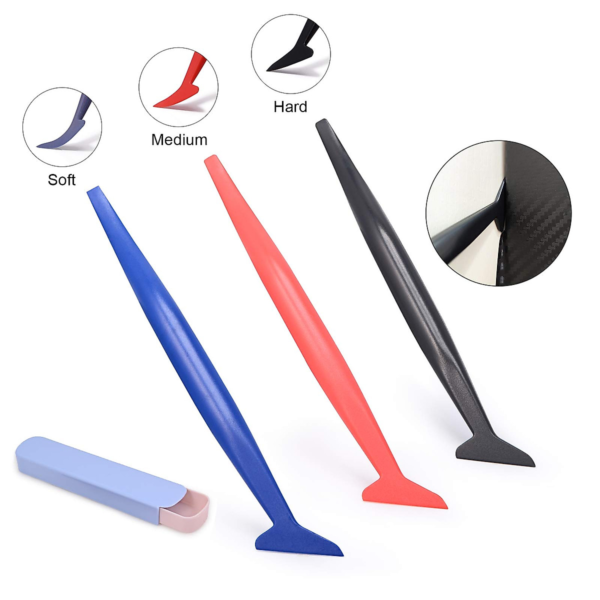 FOSHIO Window Tint Vinyl Wrap Tool Kit with 5M Knife Tape, Felt Squeegee, Micro Squeegee, Wrap Magnets Holders, Gloves, Safety Cutter, Utility Knife, Plastic Razor Blades Vinyl Application