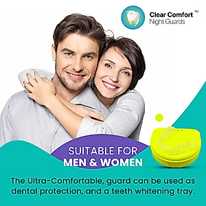 ClearComfort Night Guards Custom Made Mouth Guard for Teeth Grinding, Dental Night Guard, Sleep Mouth Guard, Protect Teeth from Grinding, Bruxism & TMJ Relief, Made in USA (One Guard)
