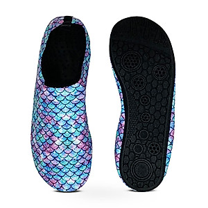 NORTY - Women's Mermaid Quick Drying Waterskins Aqua Sock Water Shoe, Green, Blue, Pink 42261-10B(M) US