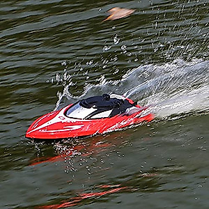 DEERC H120 RC Boat 20+ MPH, Fast Remote Control Boats for Pools and Lakes, 2.4 GHz Racing Boats for Kids & Adults with Rechargeable Battery,Low Battery Alarm,Capsize Recovery,Gifts for Boys Girls