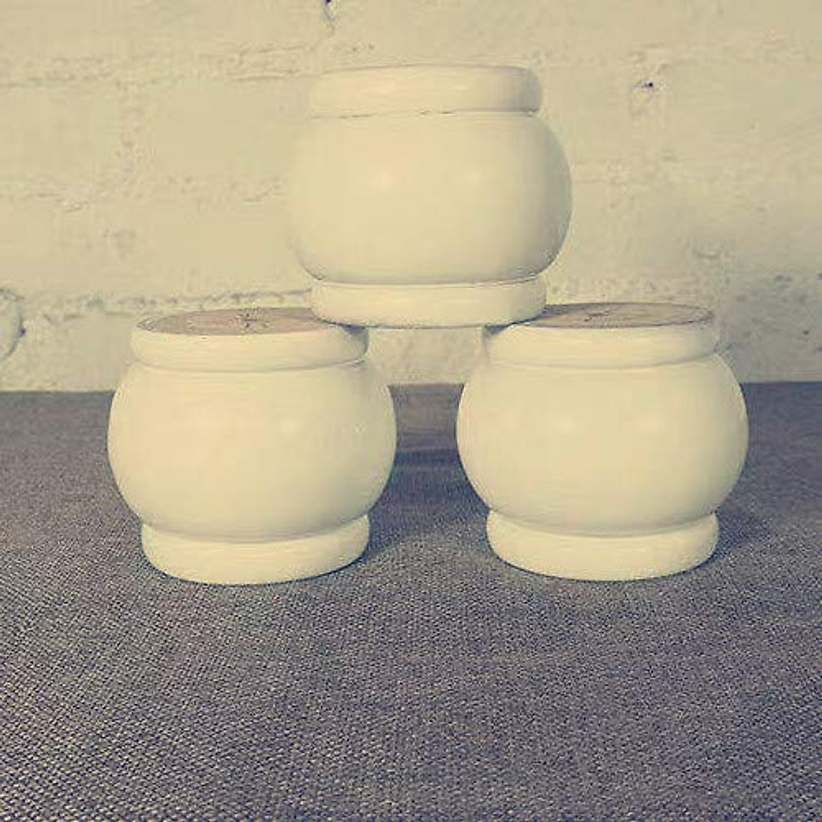 Mysummer 4PCS Round Furniture Bun Feet Replacement for Armchair Couch Sofa Cabinet Chair Loveseat Ottoman Dresser Legs … (Creamy White)