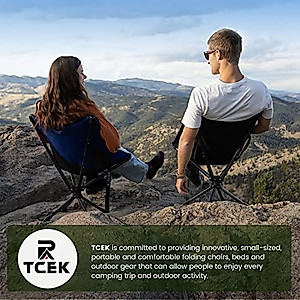 TCEK Swivel Portable Chair Camping Chairs - Small Compact Portable Chair for Adults That Setup in 8 Seconds, Lightweight Outdoor Folding Chair for Camping, Backpacking, Hiking, Beach, Support 300 LBS