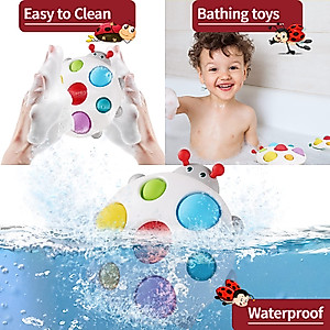 Baby Flipping Busy Board Toys, Early Educational Silicone Sensory Fidget Toy for Toddler 1-3, One Year Old Girls Gifts，Boys 6-12 Months (Ladybird)