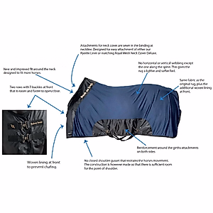 Back on Track Royal Mesh Sheet Deluxe - Equestrian Sport Versatile Lightweight Blanket Stable Sheet with 2 Front T-Buckles Closure