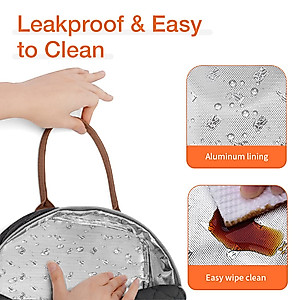Lekesky Lunch Bag for Women Insulated Small Lunch Box Leakproof Lunchbox for Nurses Work, Black