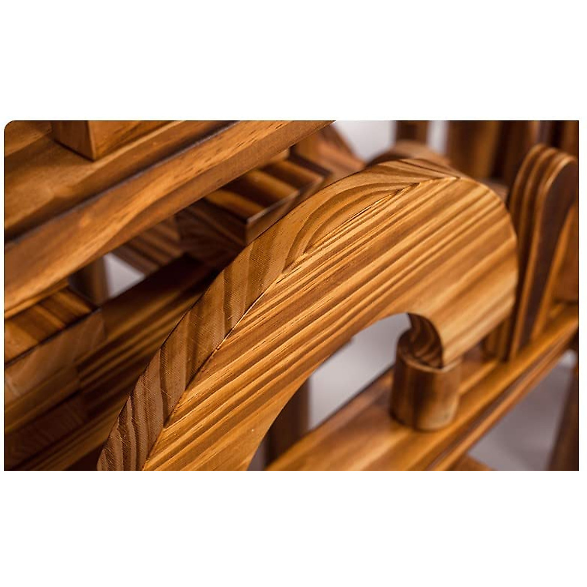 210 pcs Outdoor Large Wooden Building Blocks Set for Kids Toddlers 3-12 (35 lbs), Big Carbonized Wooden Sensory Blocks Toys, Mega Outside Building Toys for Preschool